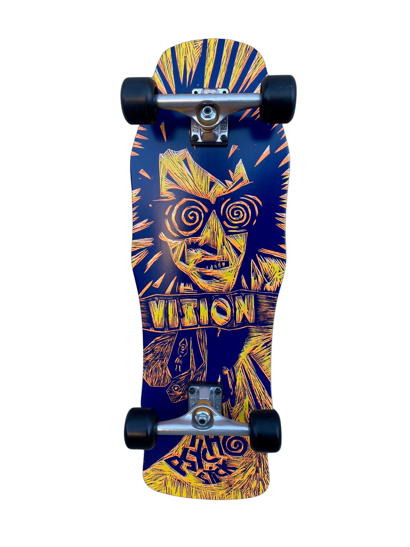 Vision Original Psycho Stick Complete Skateboard-Woodcut Art by Sean S