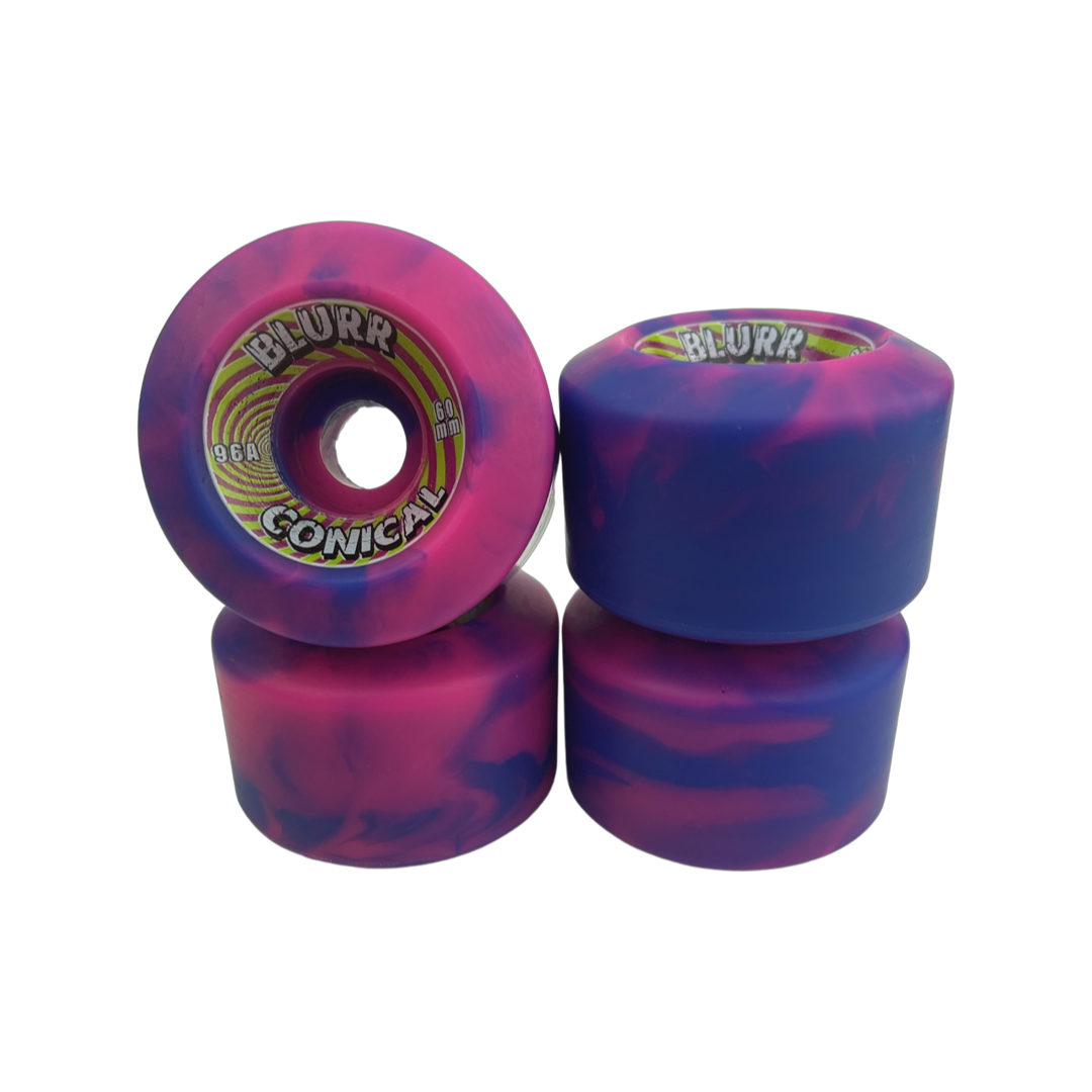 Blurr wheels- 60mm 96a Swirls Conicals